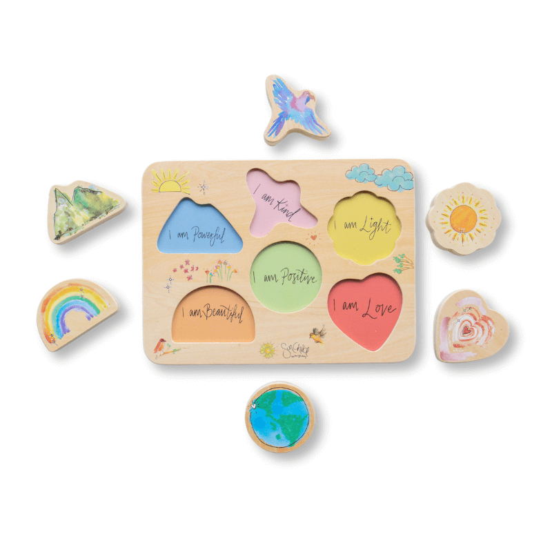 SunChild Affirmation Wooden Puzzle, 6 pcs – Connecting The Dots Through ...