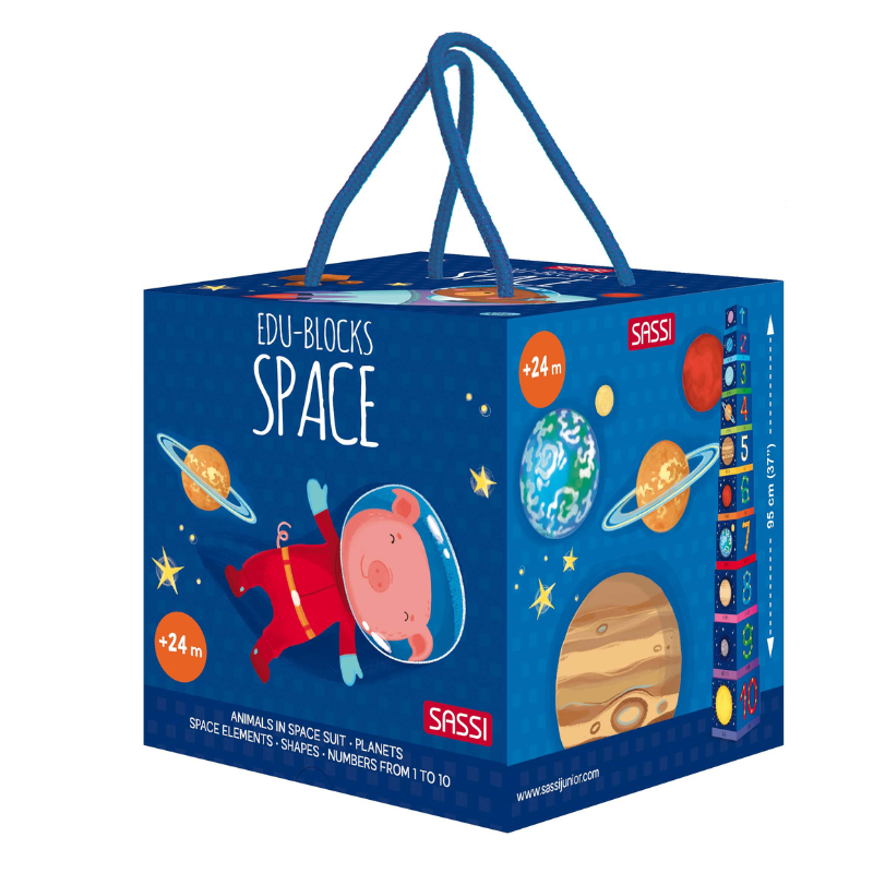 Sassi Edu Space Stacking Blocks & Book Set, 10 piece – Connecting The ...